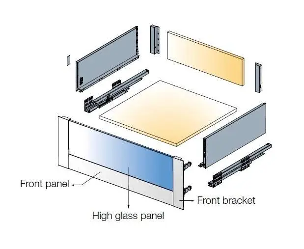 655-8096-392-00 Панель стеклянная фронтальная внутренняя для ящиков ...